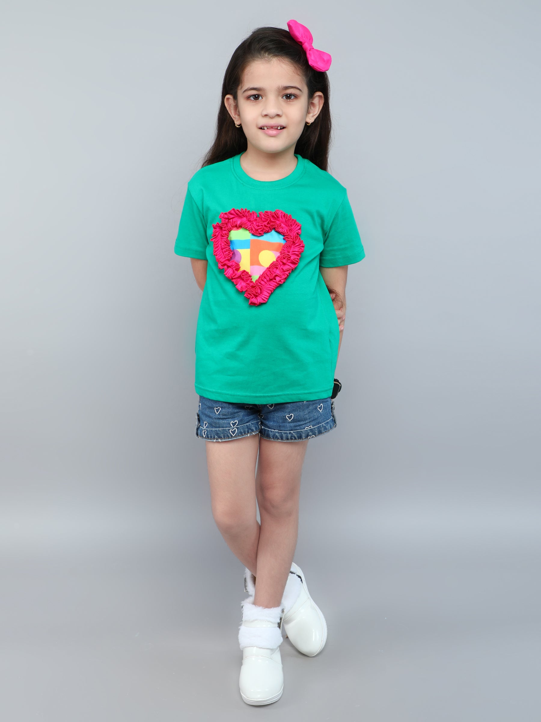 Heart Vibe T-Shirt- Green – Pink Chick